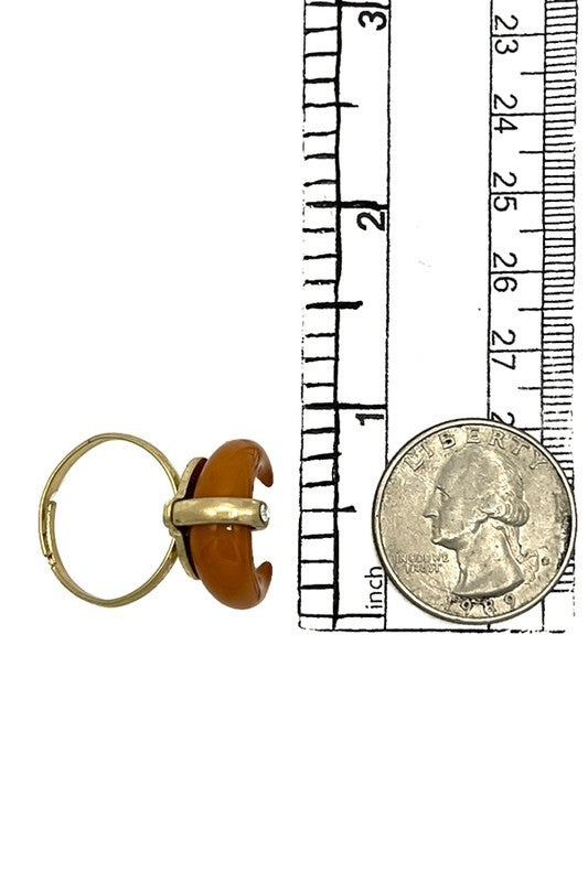 Curved Tusk Adjustable Ring – LA Bijoux